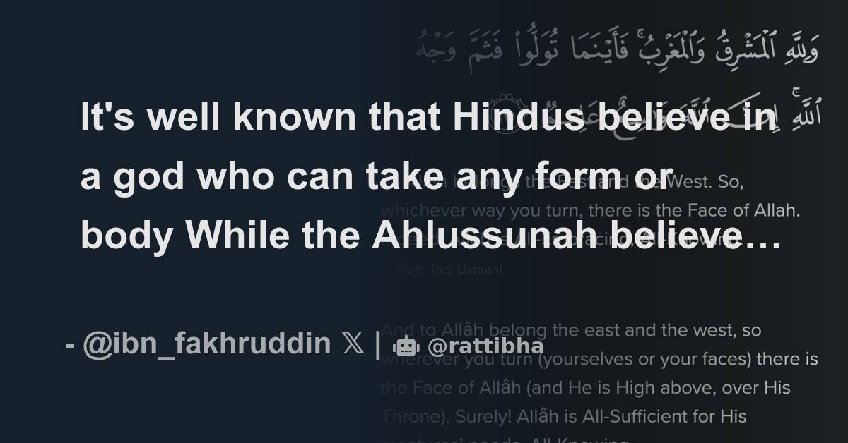 It's well known that Hindus believe in a god who can take any form or ...