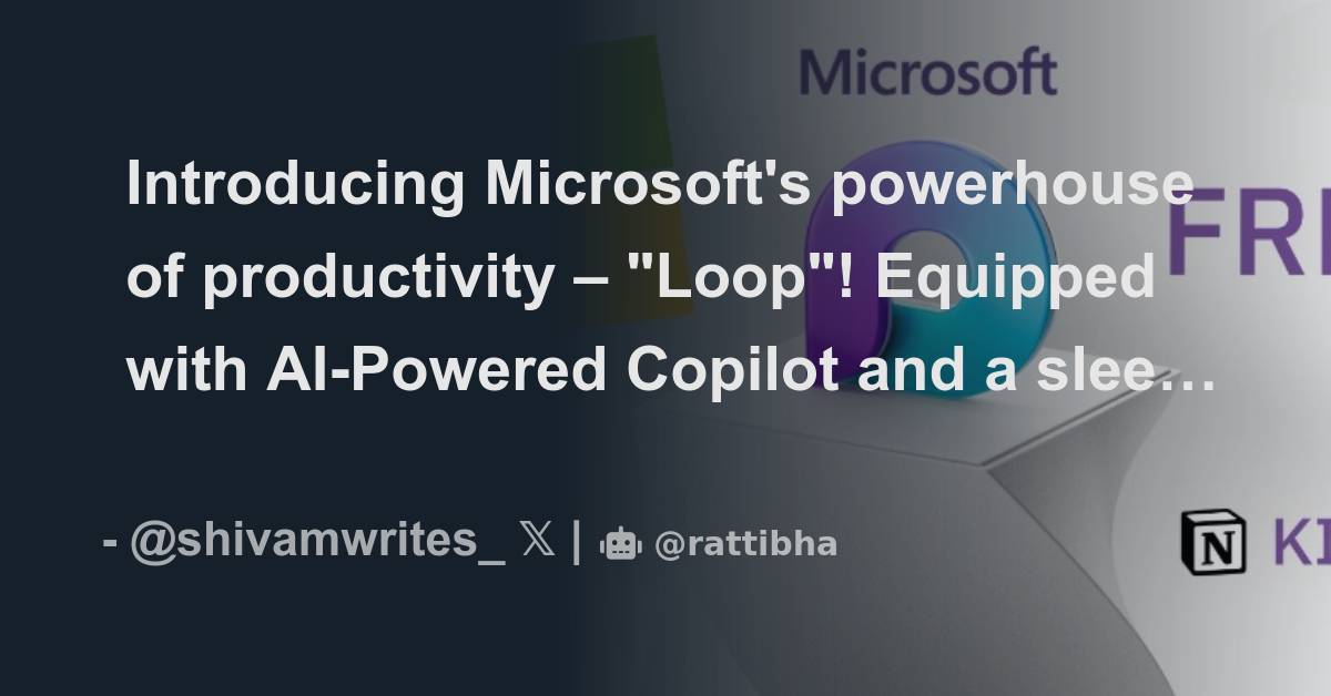 Introducing Microsoft's powerhouse of productivity – "Loop"! Equipped with AI-Powered Copilot ...