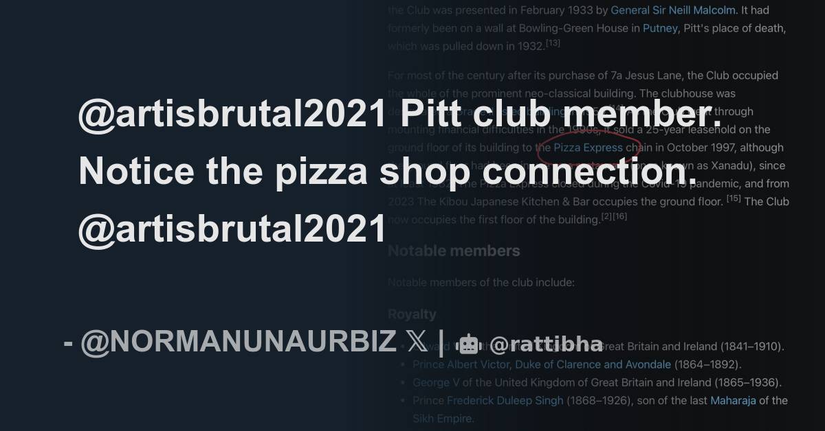 @artisbrutal2021 Pitt club member. Notice the pizza shop connection ...