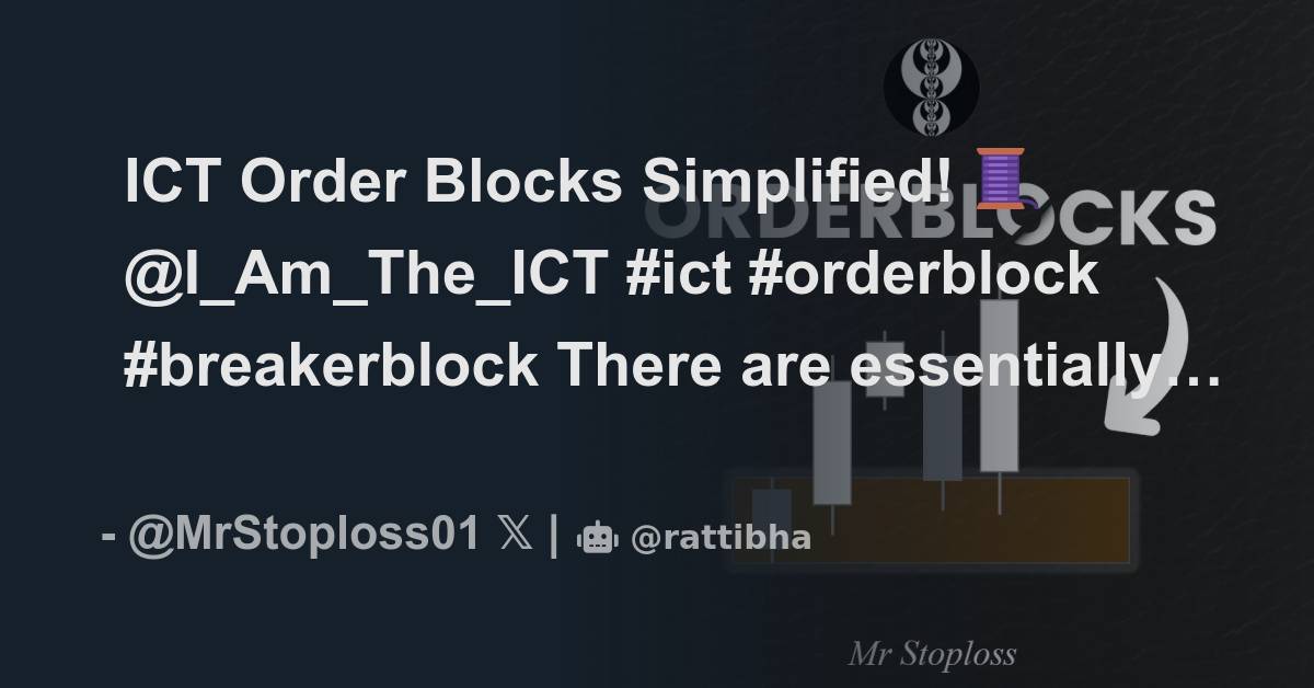ICT Order Blocks Simplified! 🧵 @I_Am_The_ICT #ict #orderblock # ...