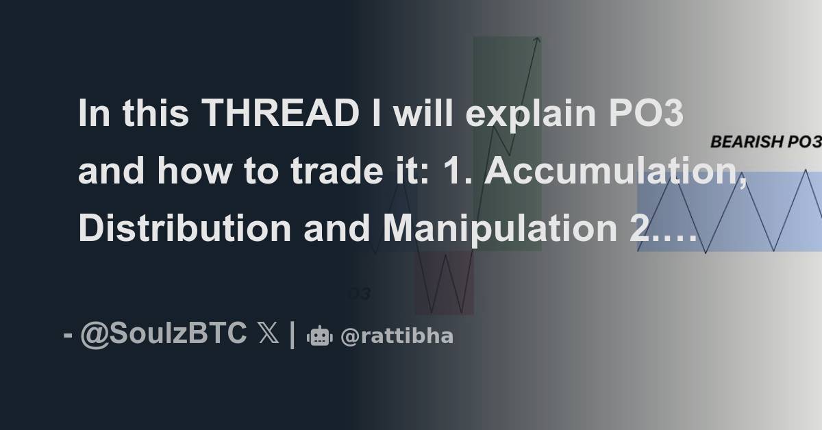 In this THREAD I will explain PO3 and how to trade it: 1. Accumulation ...