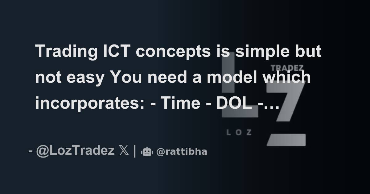 Trading ICT concepts is simple but not easy You need a model which ...