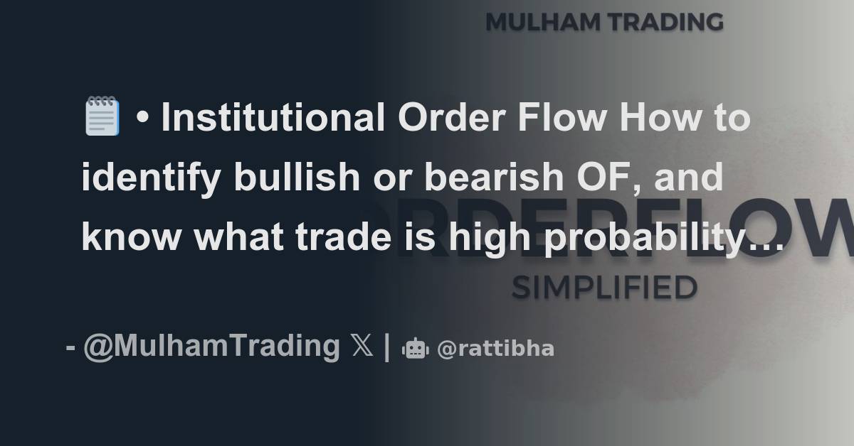 🗒️ • Institutional Order Flow How to identify bullish or bearish OF, and know what trade is high ...