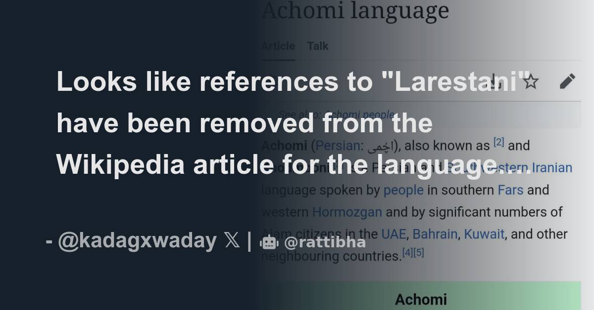 Looks like references to "Larestani" have been removed from the ...