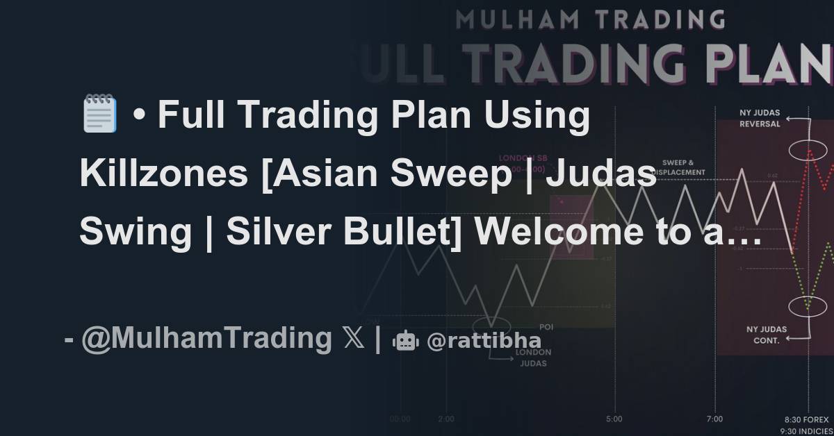 🗒️ • Full Trading Plan Using Killzones [Asian Sweep | Judas Swing | Silver Bullet] Welcome to a ...