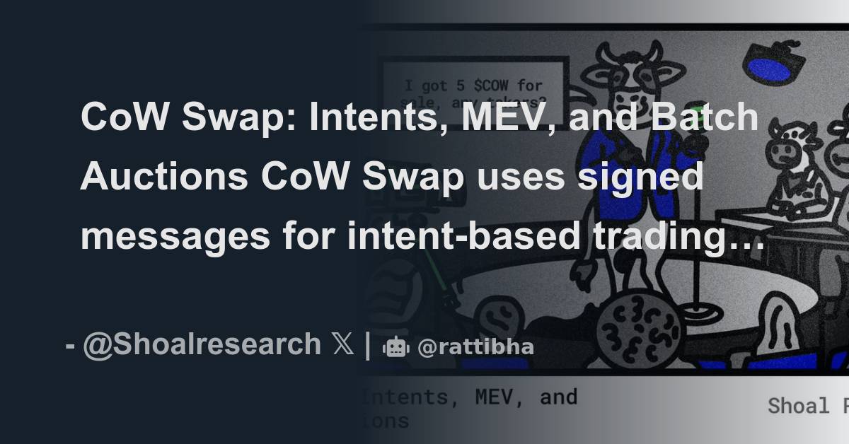 CoW Swap: Intents, MEV, and Batch Auctions CoW Swap uses signed ...