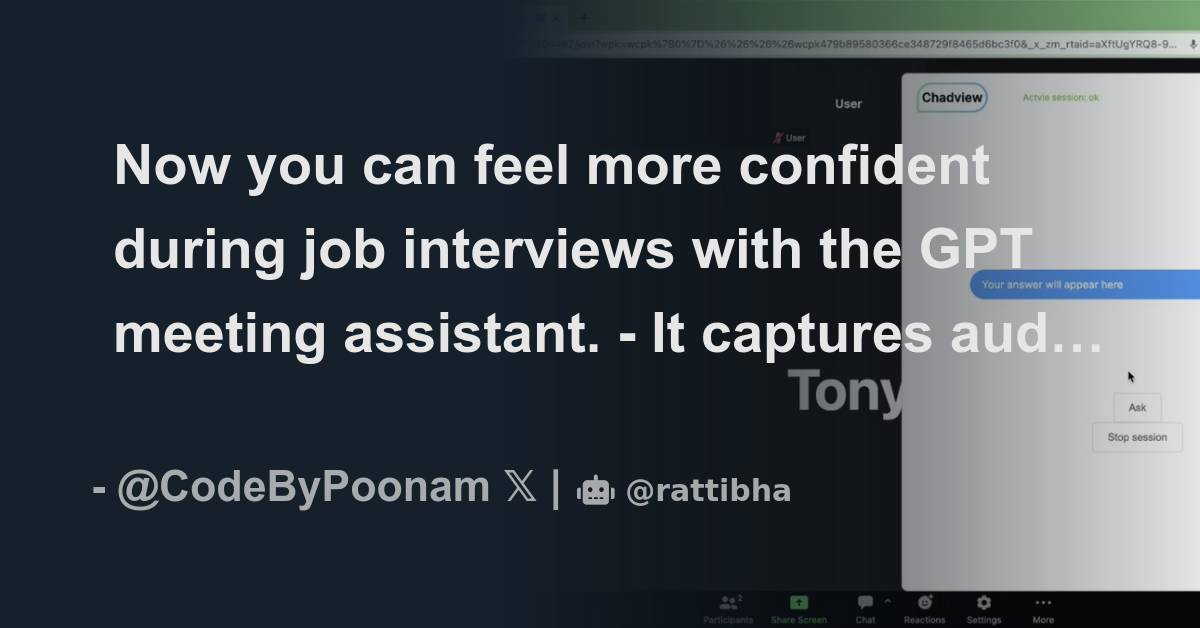 Now you can feel more confident during job interviews with the GPT meeting assistant. - It ...