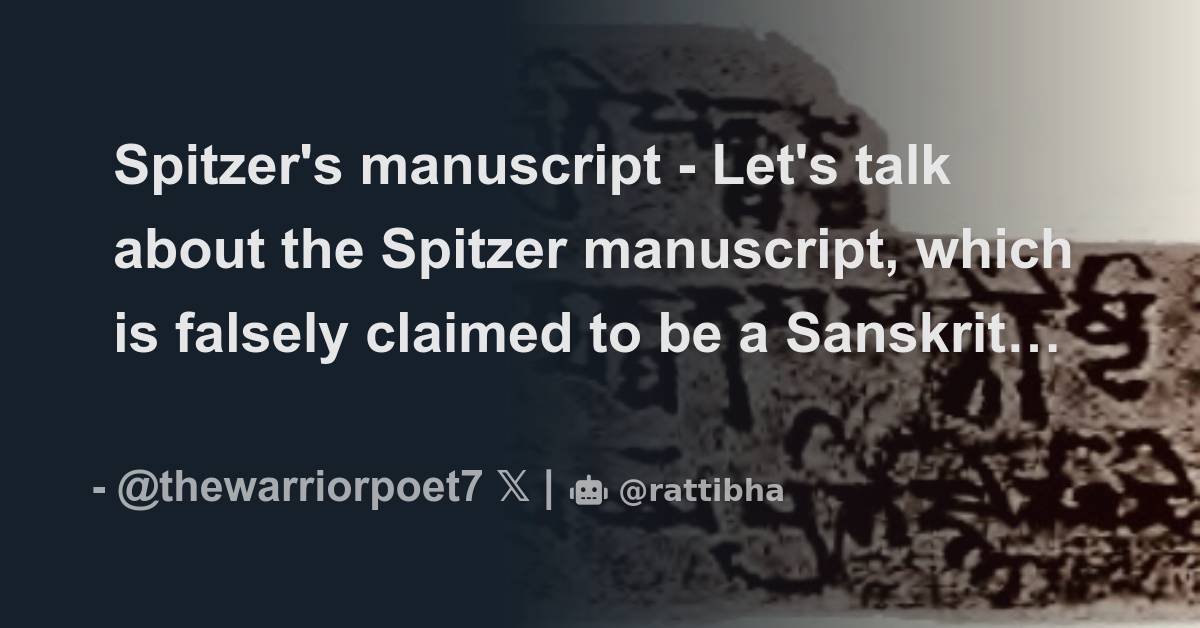 Spitzer's manuscript - Let's talk about the Spitzer manuscript, which ...