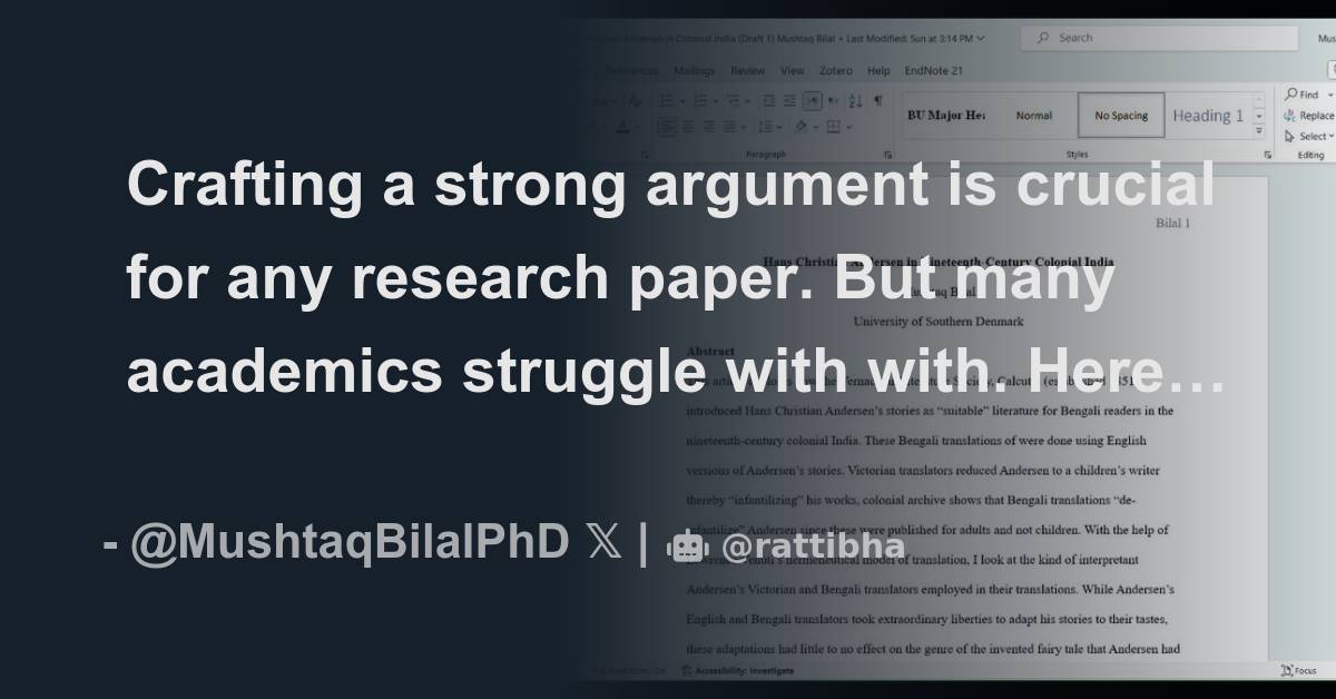 Crafting a strong argument is crucial for any research paper. But many ...