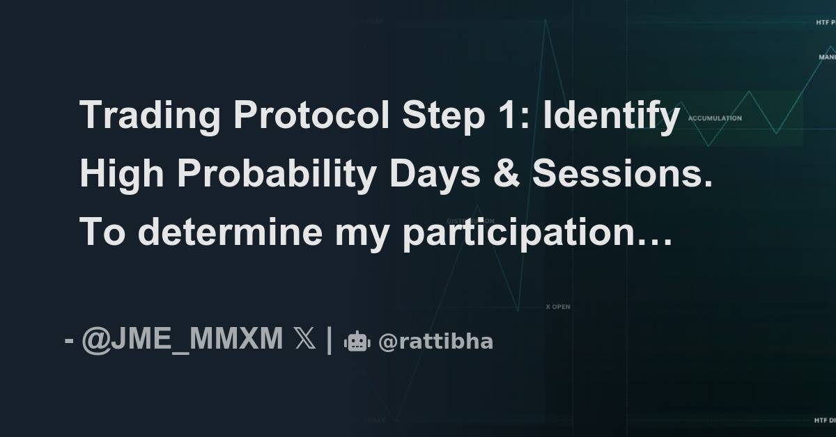 Trading Protocol Step 1: Identify High Probability Days & Sessions. To ...