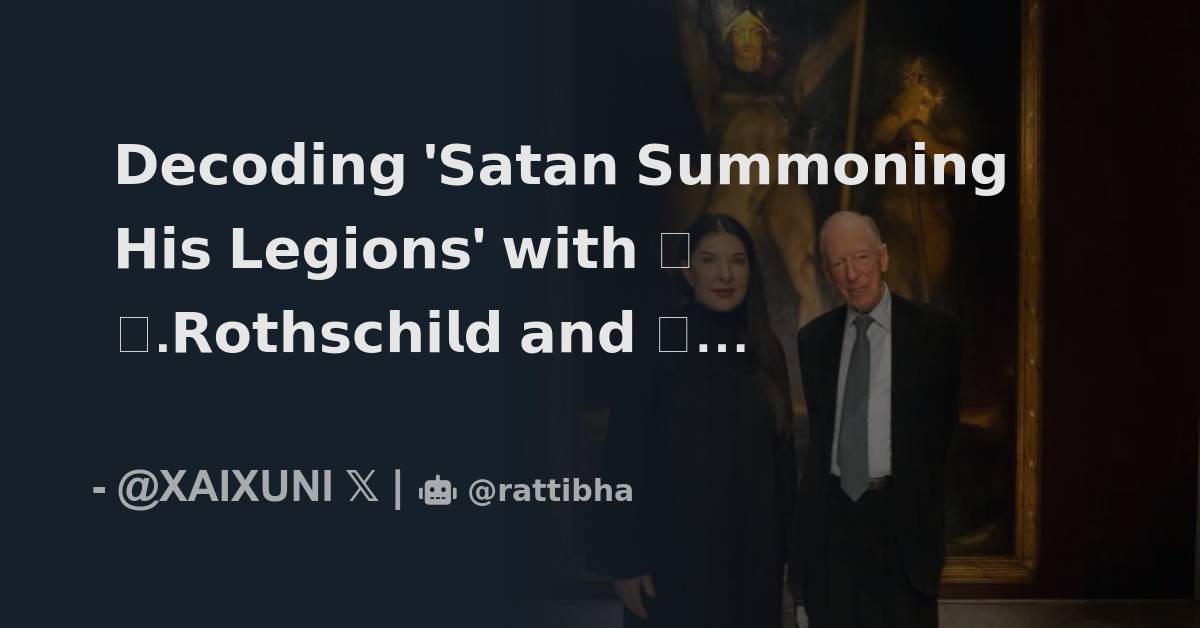 𝗗𝗲𝗰𝗼𝗱𝗶𝗻𝗴 '𝗦𝗮𝘁𝗮𝗻 𝗦𝘂𝗺𝗺𝗼𝗻𝗶𝗻𝗴 𝗛𝗶𝘀 𝗟𝗲𝗴𝗶𝗼𝗻𝘀' 𝘄𝗶𝘁𝗵 𝗝.𝗥𝗼𝘁𝗵𝘀𝗰𝗵𝗶𝗹𝗱 𝗮𝗻𝗱 𝗠.𝗔𝗯𝗿𝗮𝗺𝗼𝘃𝗶𝗰. Here's a picture of ...