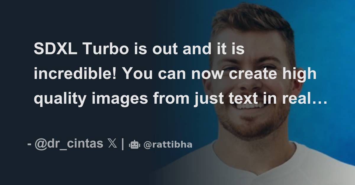 SDXL Turbo is out and it is incredible! You can now create high quality ...