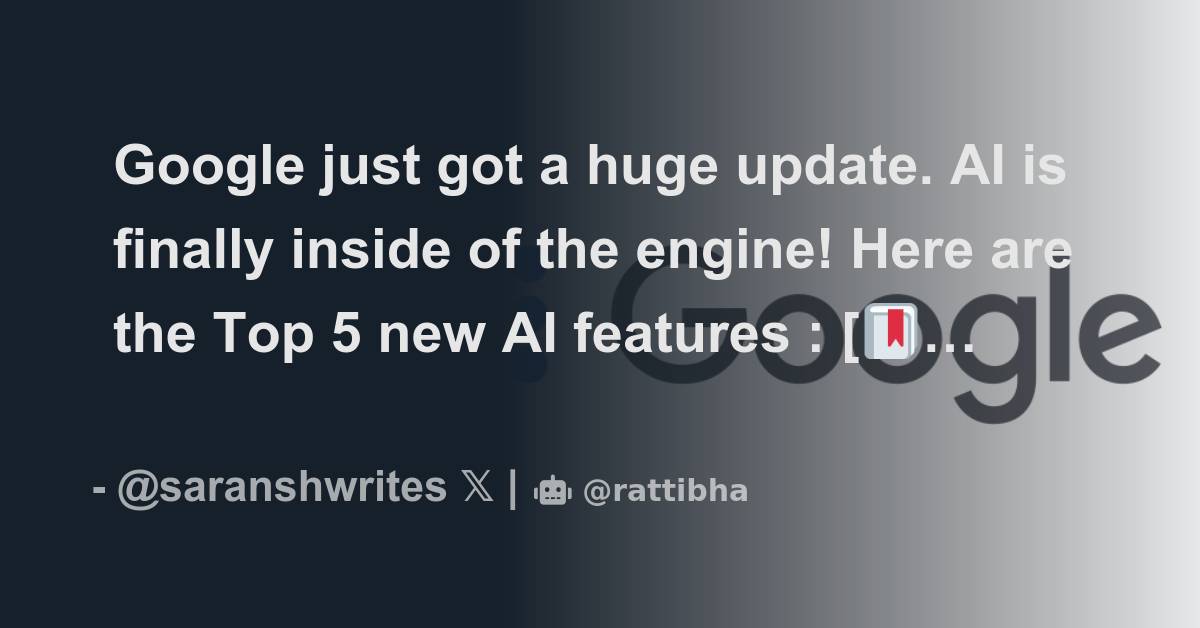 Google just got a huge update. AI is finally inside of the engine! Here ...
