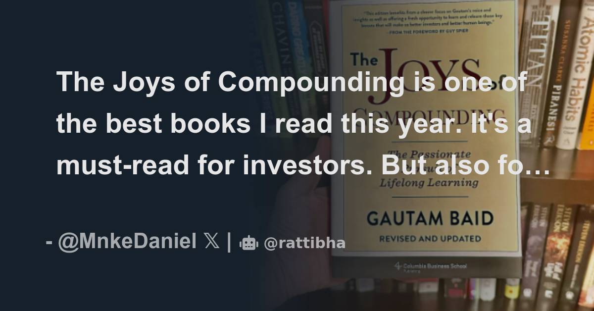 The Joys of Compounding is one of the best books I read this year. It's ...