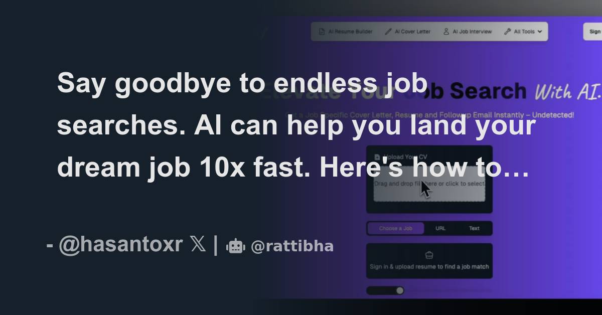 Say goodbye to endless job searches. AI can help you land your dream job 10x fast. Here's how to ...