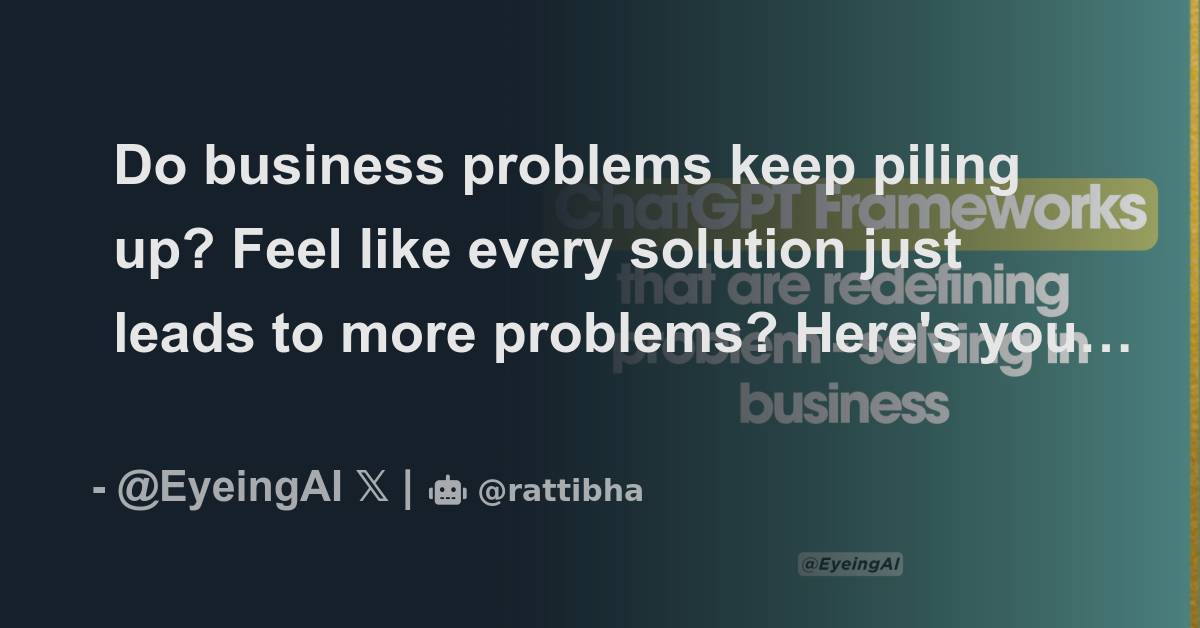 Do business problems keep piling up? Feel like every solution just ...