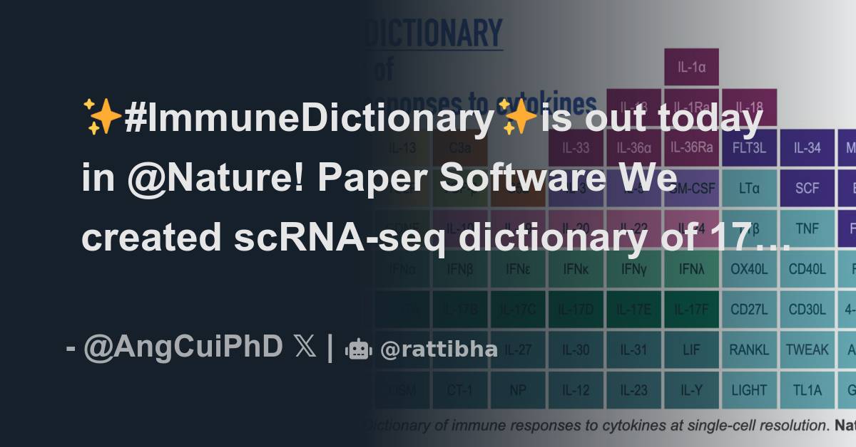 #ImmuneDictionary is out today in @Nature! Paper https://t.co/XY47lyphjU Software https://t.co ...