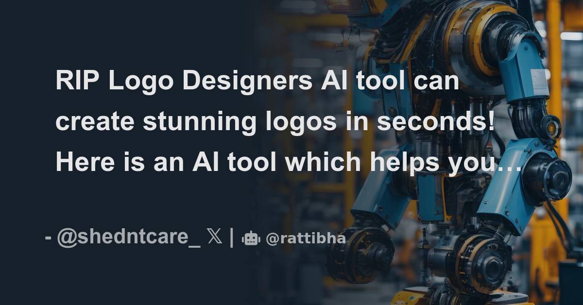RIP Logo Designers AI tool can create stunning logos in seconds! Here ...