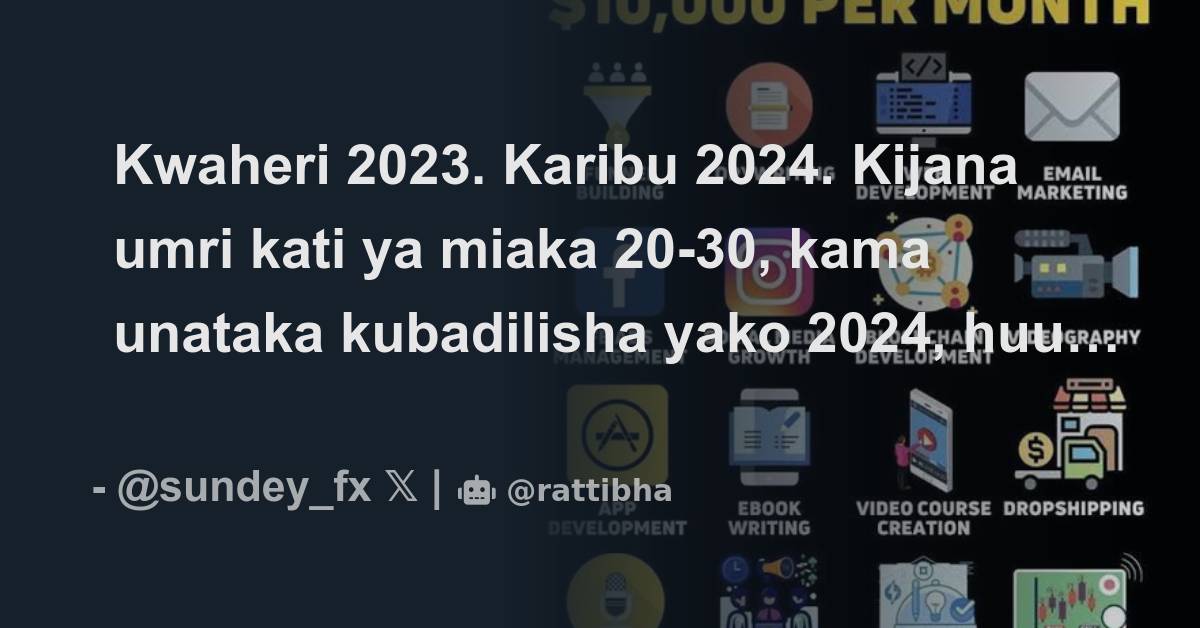 Kwaheri 2023. Karibu 2024. Kijana umri kati ya miaka 20-30, kama unataka kubadilisha yako 2024 ...