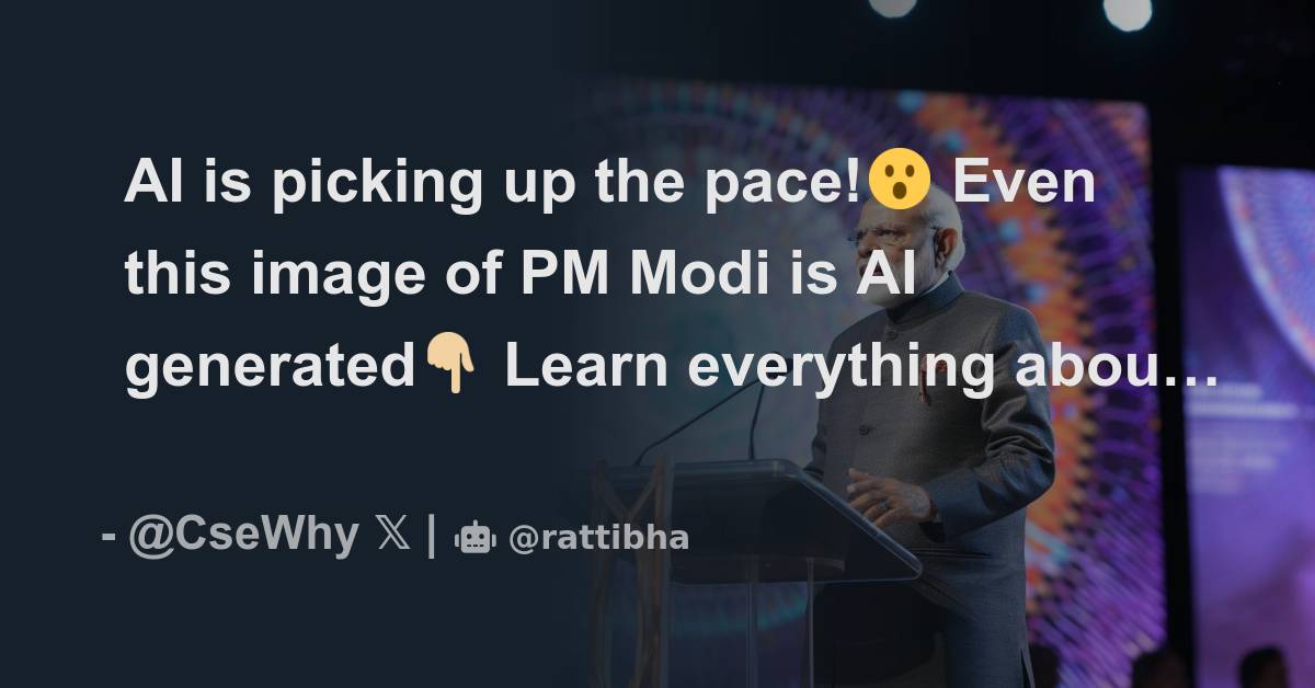 AI is picking up the pace!😮 Even this image of PM Modi is AI generated👇 ...
