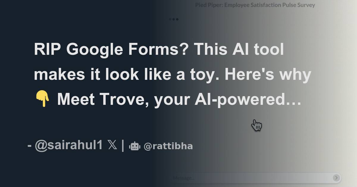RIP Google Forms? This AI tool makes it look like a toy. Here's why 👇 ...