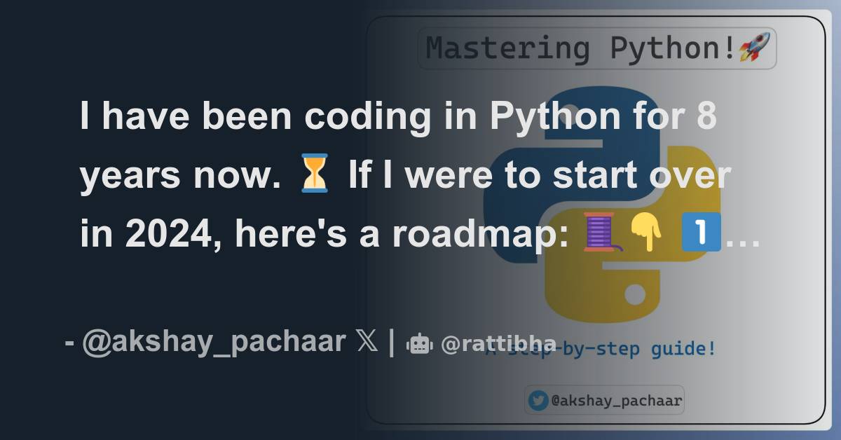 I have been coding in Python for 8 years now. ⏳ If I were to start over in 2024, here's a ...