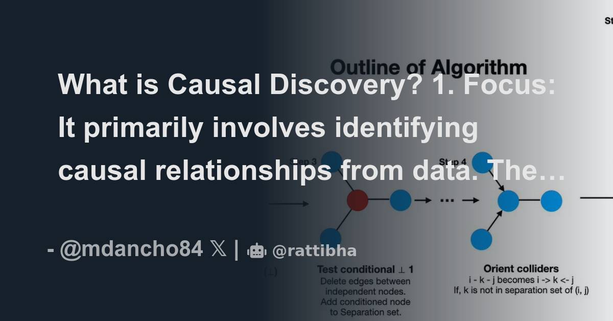 What is Causal Discovery? 1. Focus: It primarily involves identifying ...