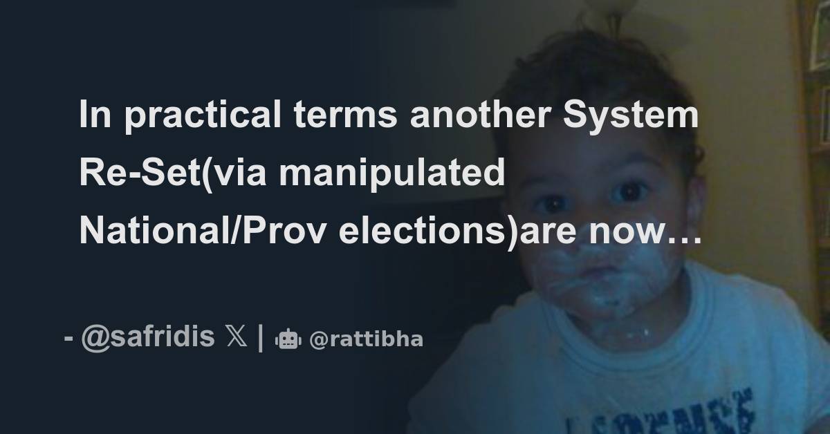 In practical terms another System Re-Set(via manipulated National/Prov ...