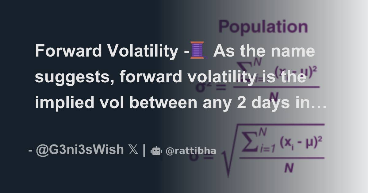 Forward Volatility -🧵 As the name suggests, forward volatility is the ...