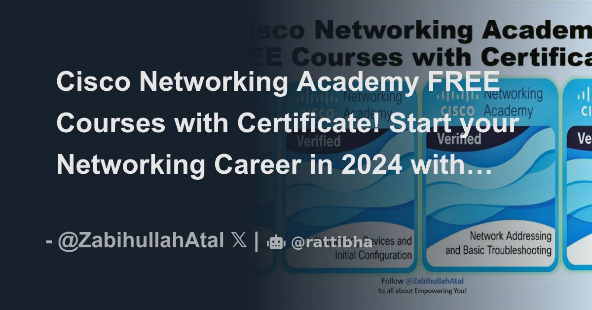 Cisco Networking Academy Free Courses With Certificate Start Your