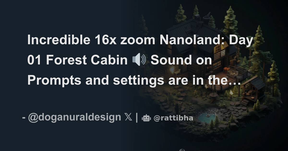 Incredible 16x zoom Nanoland: Day 01 Forest Cabin 🔊 Sound on Prompts ...