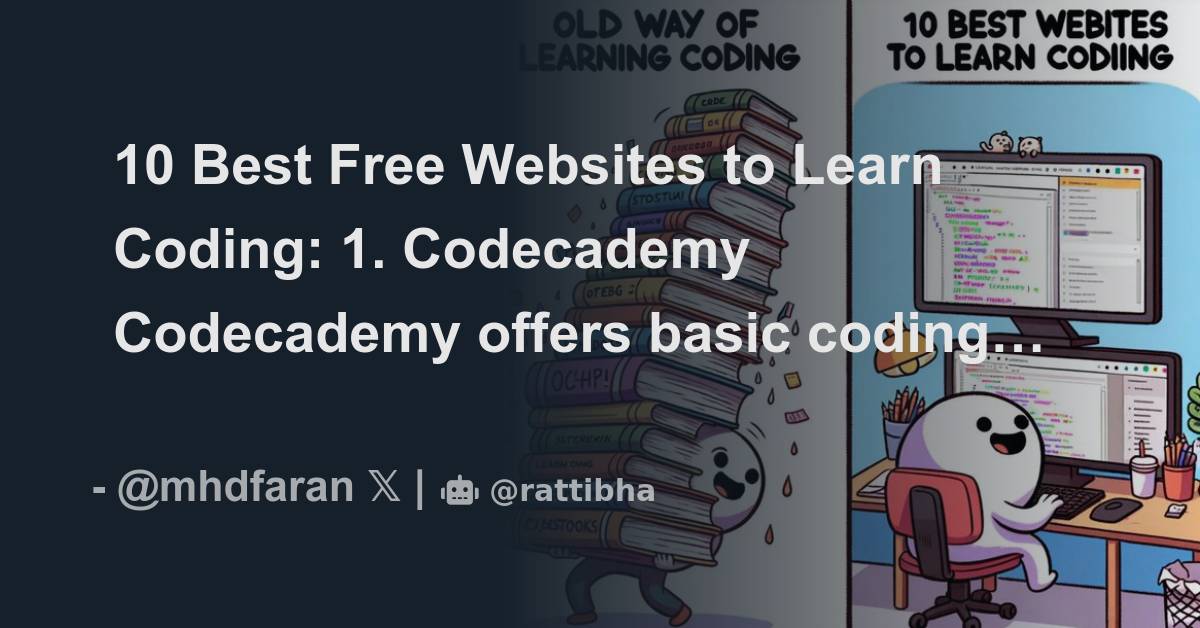 10 Best Free Websites to Learn Coding: - Thread from Farhan @mhdfaran ...