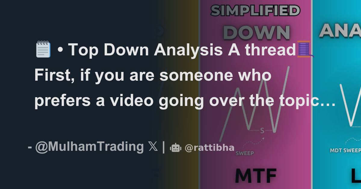 🗒️ • Top Down Analysis A thread🧵 - Thread from Mulham Trading @MulhamTrading - Rattibha