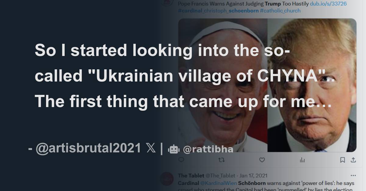 So I started looking into the so-called "Ukrainian village of CHYNA ...