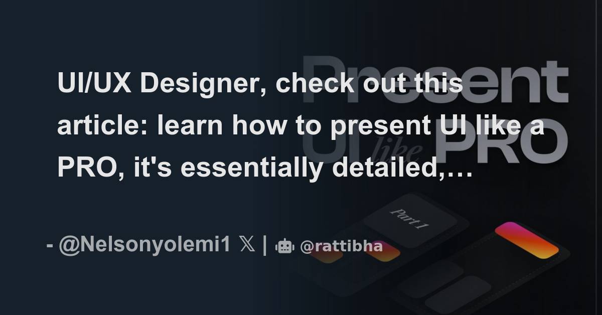 UI/UX Designer, check out this article: learn how to present UI like a ...