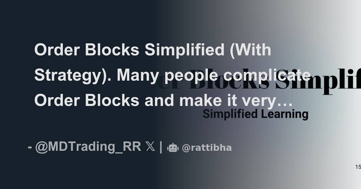 Order Blocks Simplified (With Strategy). Many people complicate Order ...