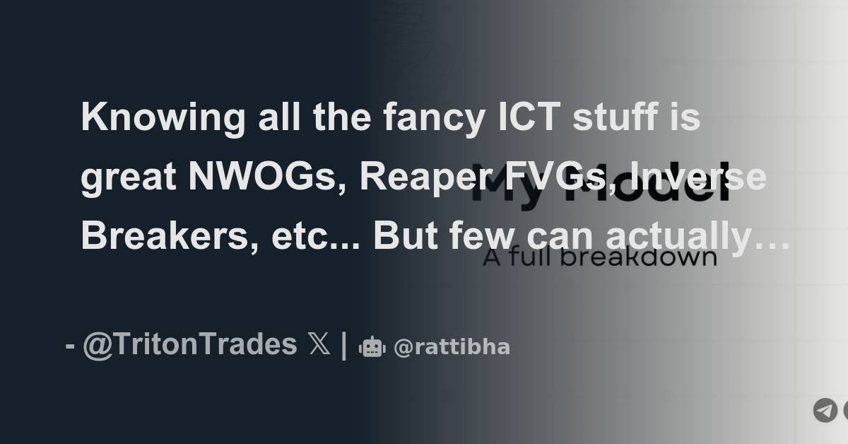 Knowing all the fancy ICT stuff is great NWOGs, Reaper FVGs, Inverse ...