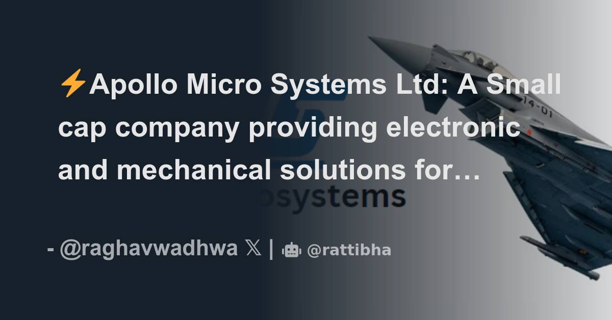 ⚡️Apollo Micro Systems Ltd: A Small cap company providing electronic ...