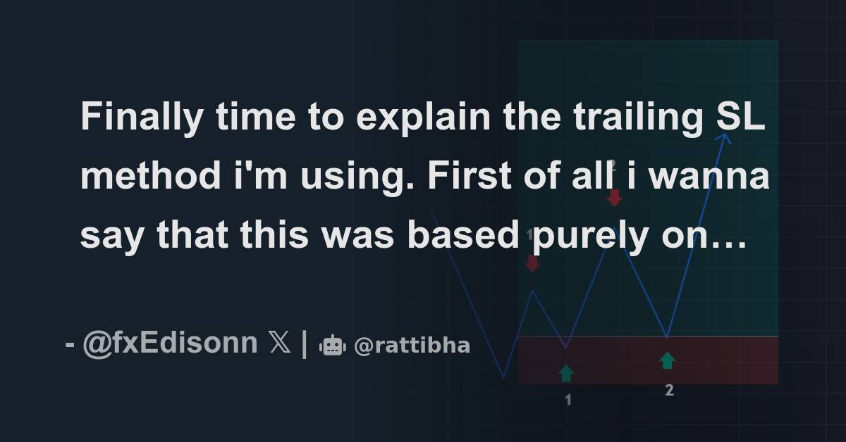 Finally time to explain the trailing SL method i'm using. First of all ...