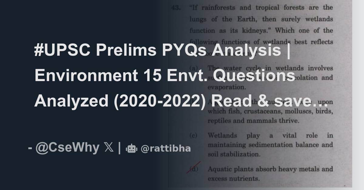 #UPSC Prelims PYQs Analysis | Environment 15 Envt. Questions Analyzed (2020-2022) Read & save ...