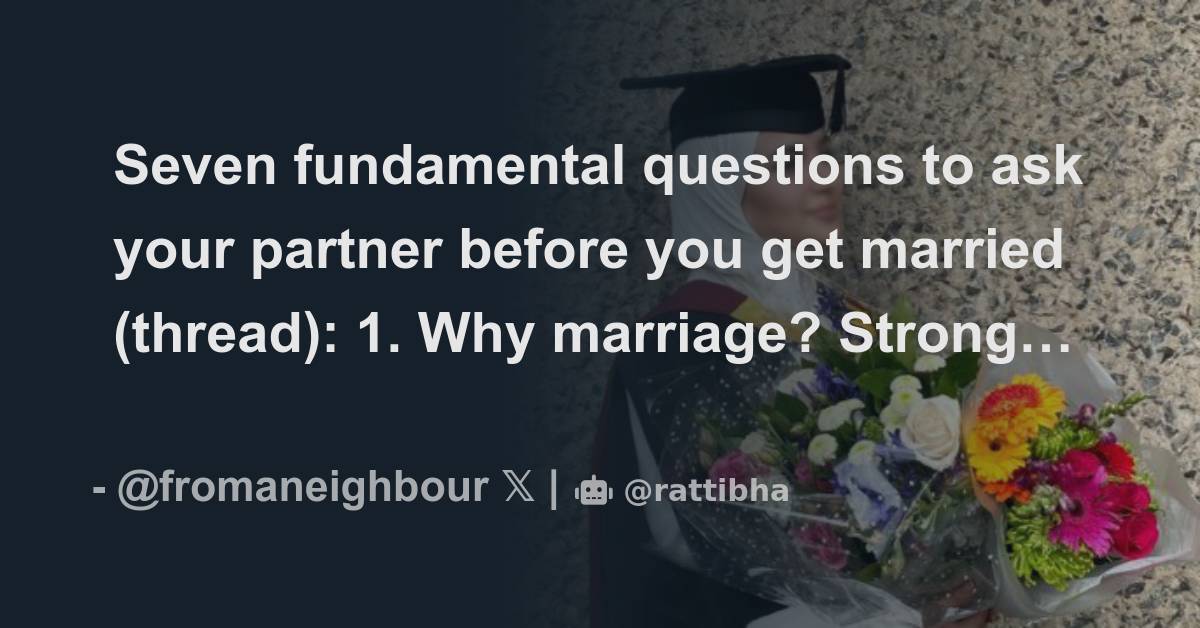 Seven fundamental questions to ask your partner before you get married ...