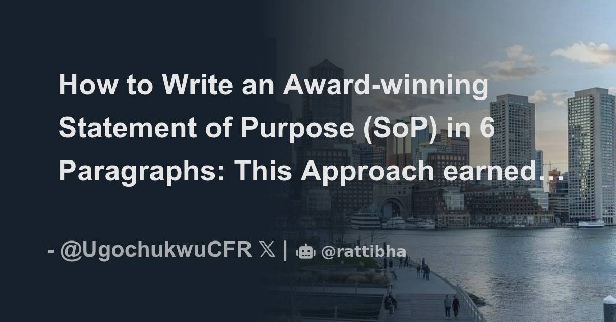 How to Write an Award-winning Statement of Purpose (SoP) in 6 ...