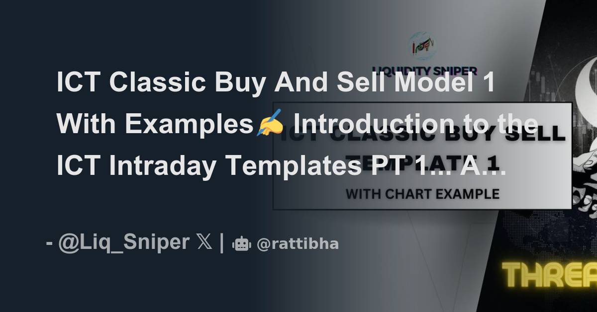ICT Classic Buy And Sell Model 1 With Examples ️ Introduction to the ...
