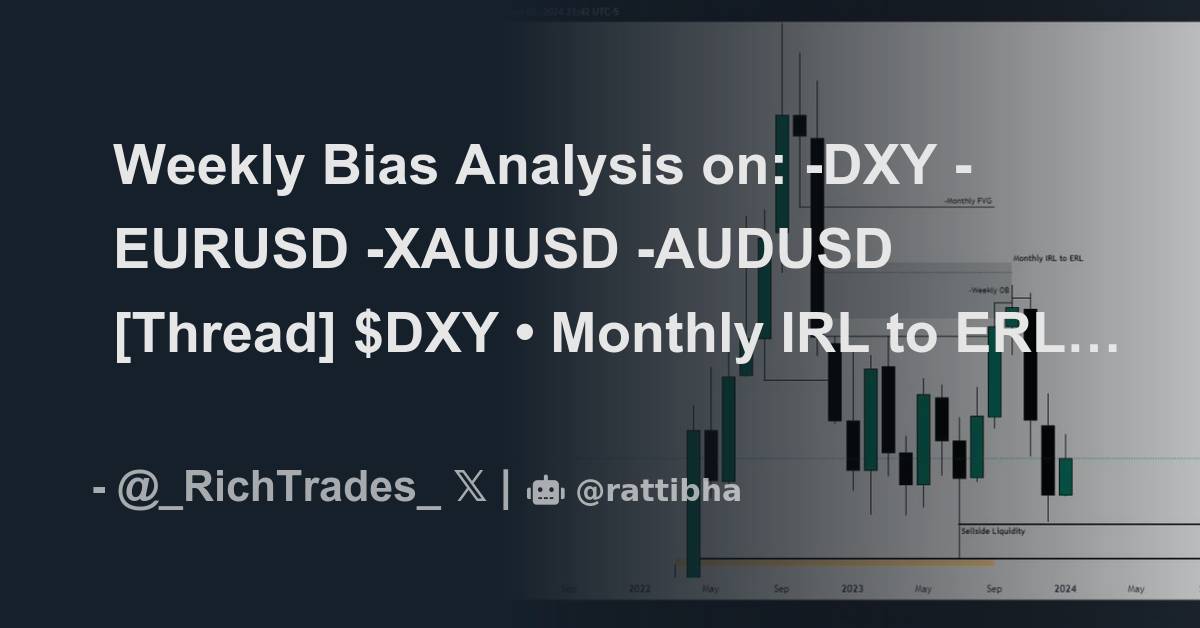 Weekly Bias Analysis on: -DXY -EURUSD -XAUUSD -AUDUSD [Thread] $DXY • Monthly IRL to ERL ...