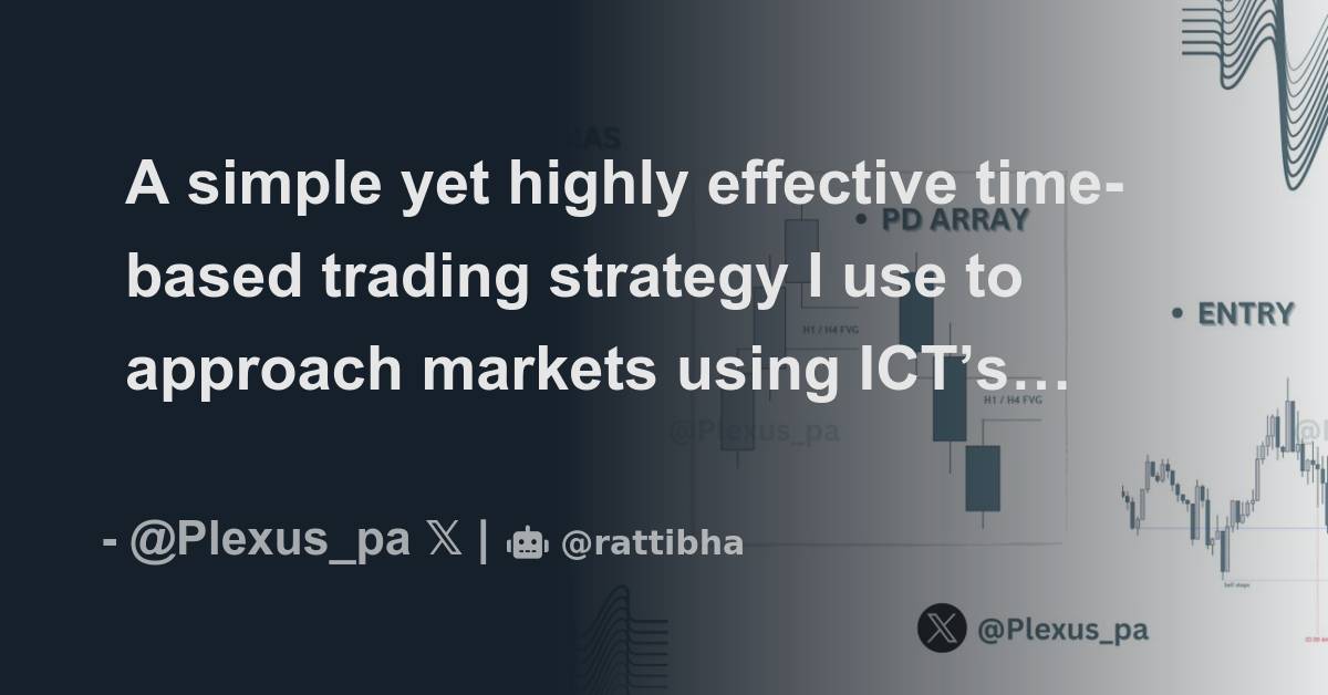 A simple yet highly effective time-based trading strategy I use to approach markets using ICT’s ...