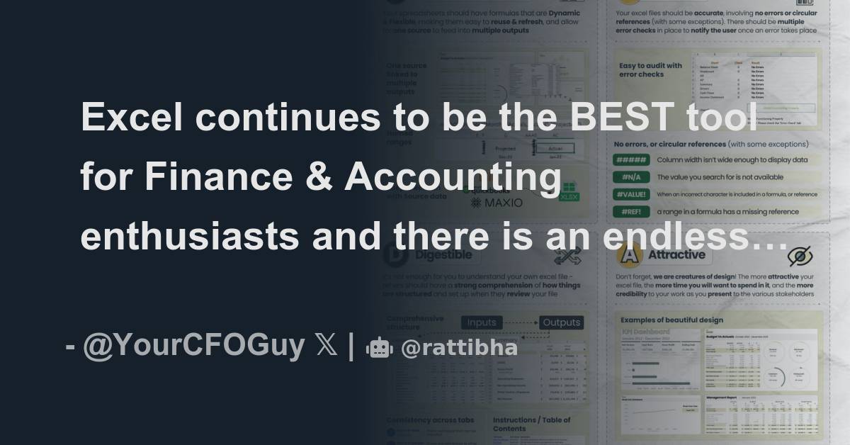 Excel continues to be the BEST tool for Finance & Accounting ...