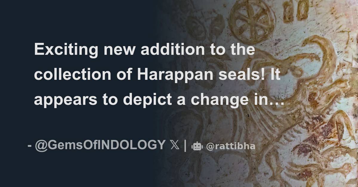 Exciting new addition to the collection of Harappan seals! It appears ...