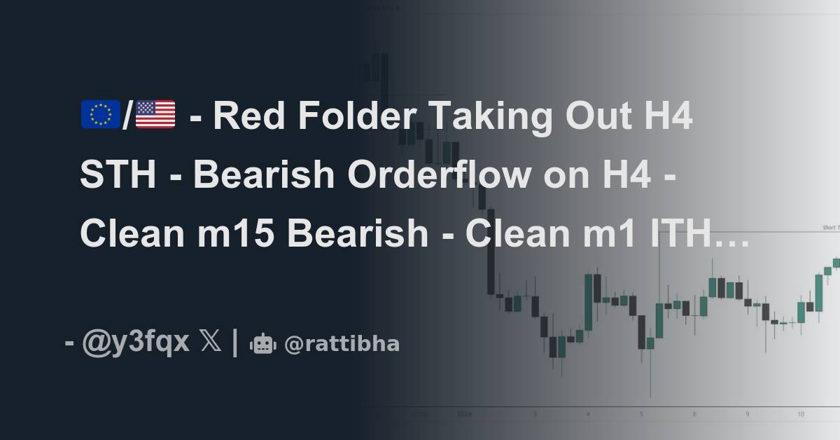 🇪🇺/🇺🇸 - Red Folder Taking Out H4 STH - Bearish Orderflow on H4 - Clean ...