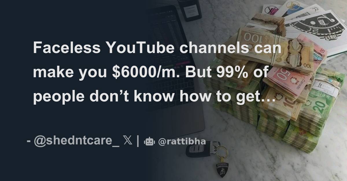 Faceless YouTube channels can make you $6000/m. But 99% of people don’t ...