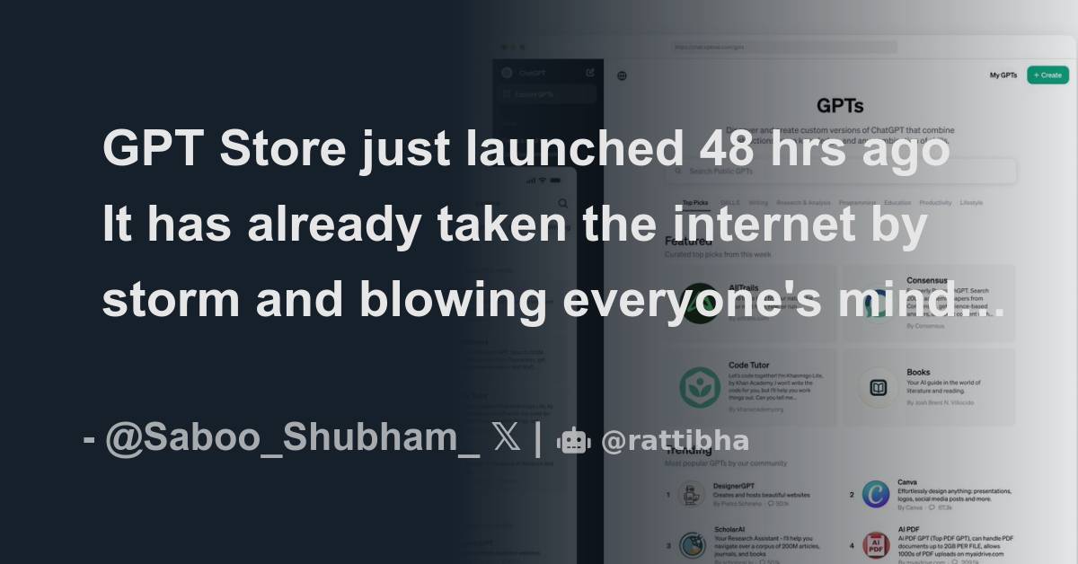 GPT Store just launched 48 hrs ago It has already taken the internet by ...